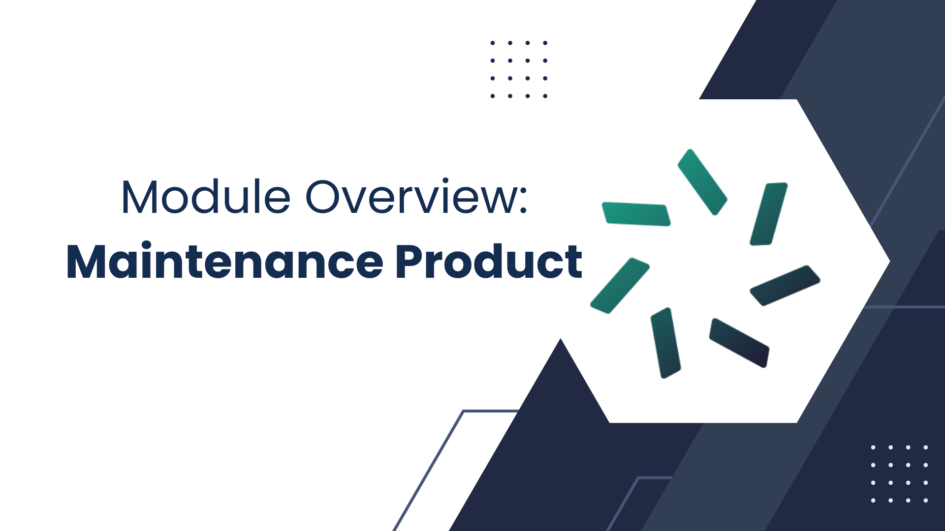 Link Equipment with Products using the “Maintenance Product” Module ...